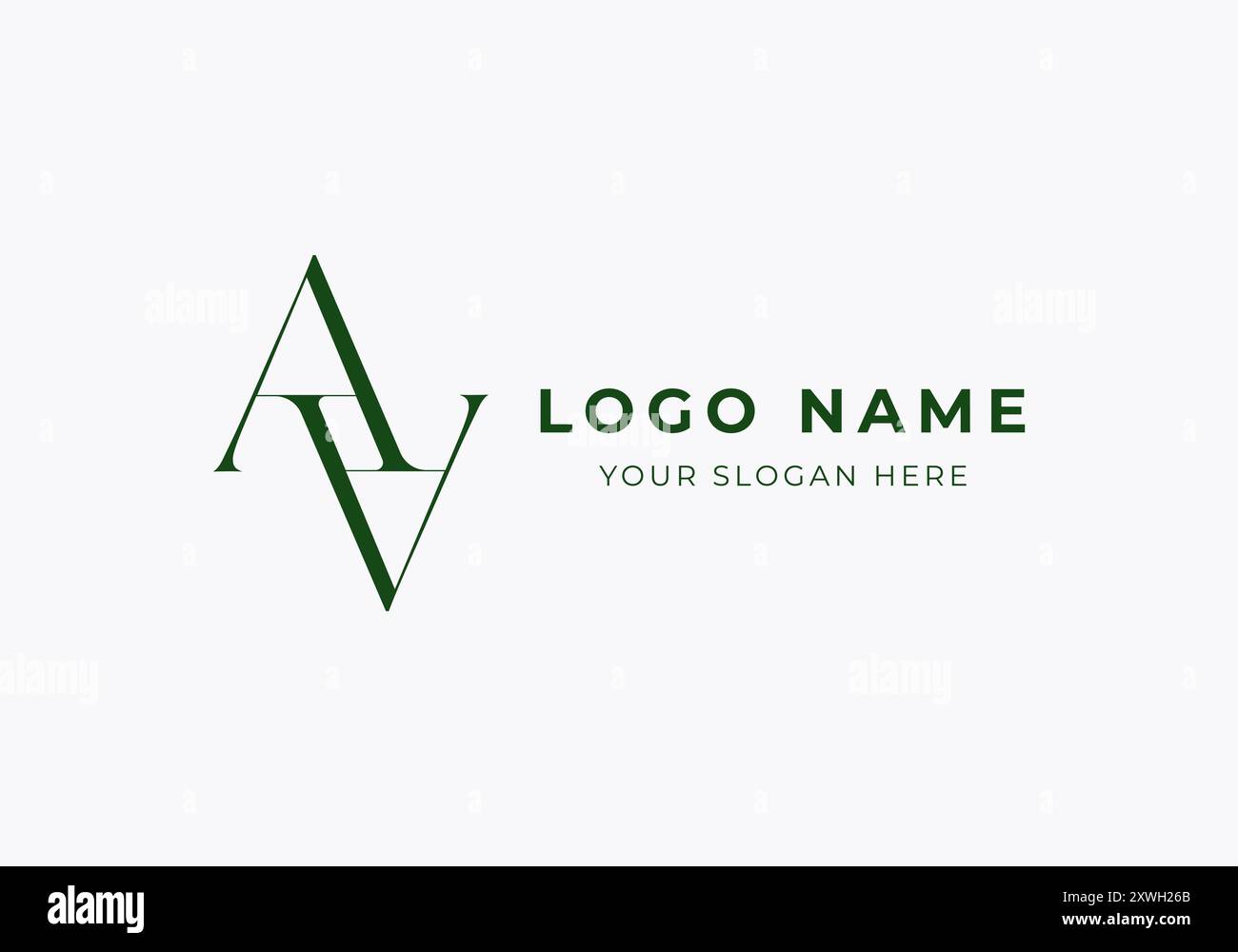 Logo Letter A V. Monogram Serif Logo Design. Editable Color Stock ...