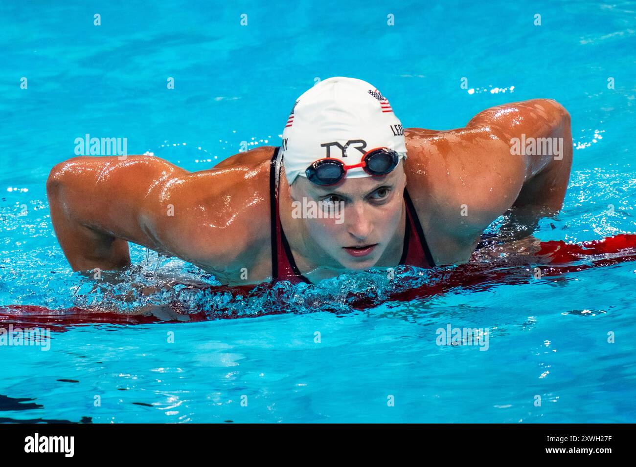 Katie Ledecky (USA) competing in the Women's 800 metre freestyle heat ...
