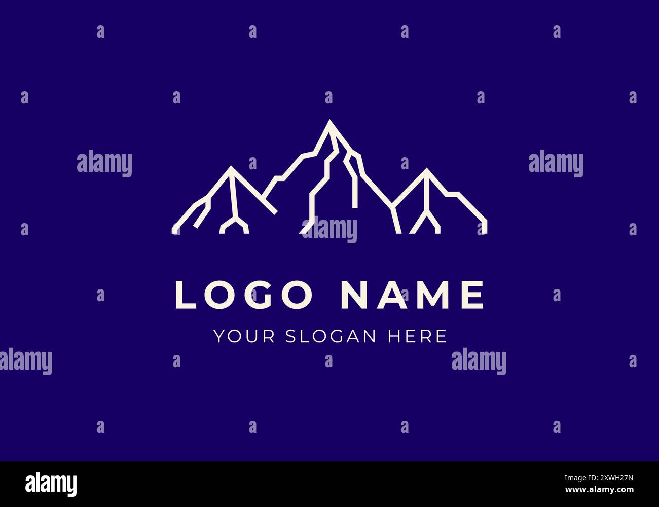 Logo Line Minimalist Mountain. Editable color Stock Vector Image & Art ...
