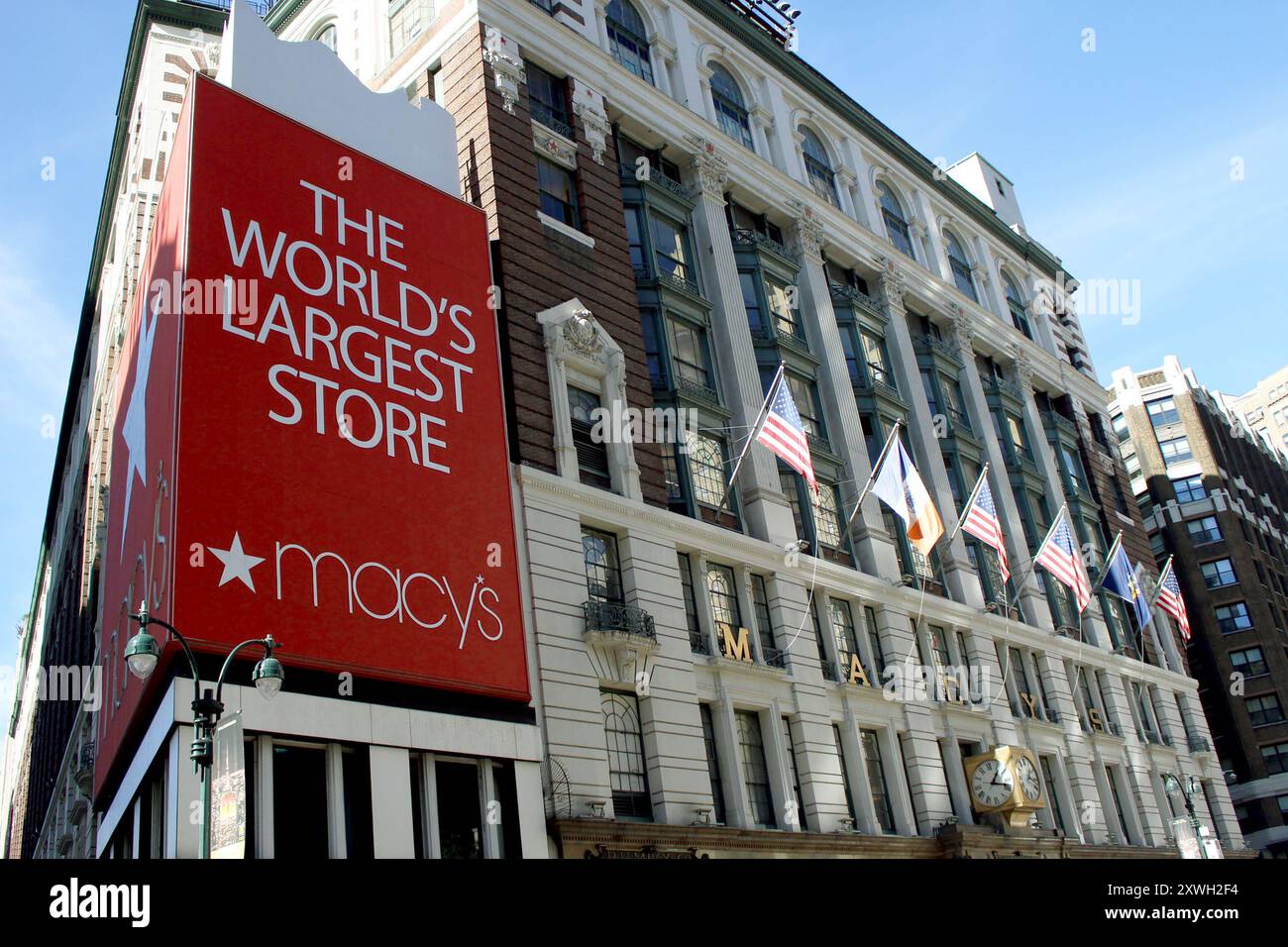 General view of the Macy's sign in New York City, New York, circa 2019 ...