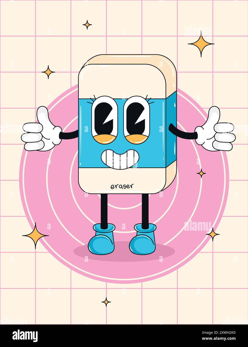 Cartoon eraser character with thumbs up Vector Stock Vector Image & Art ...