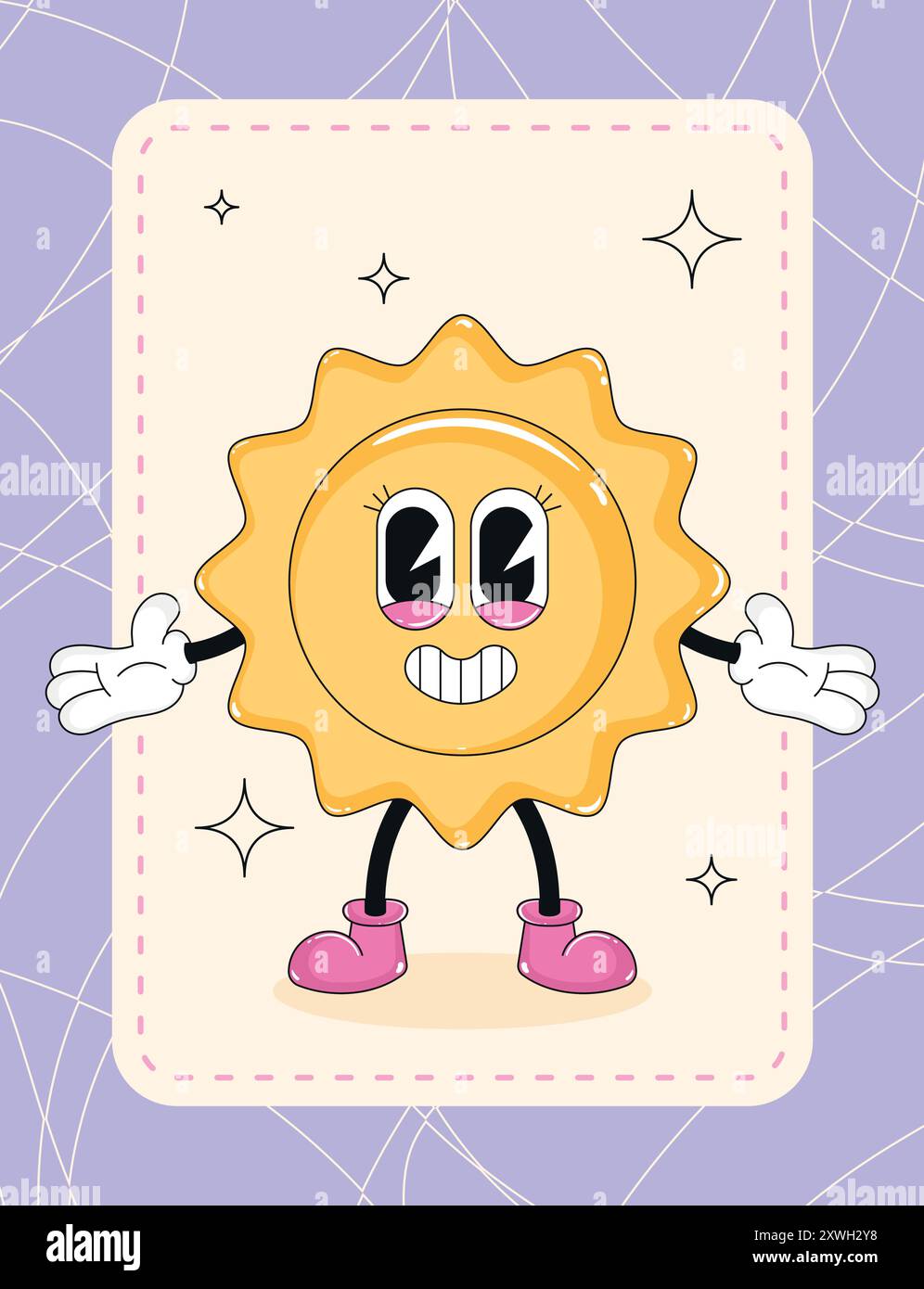 Happy sun cartoon character with pink boots Vector Stock Vector Image ...
