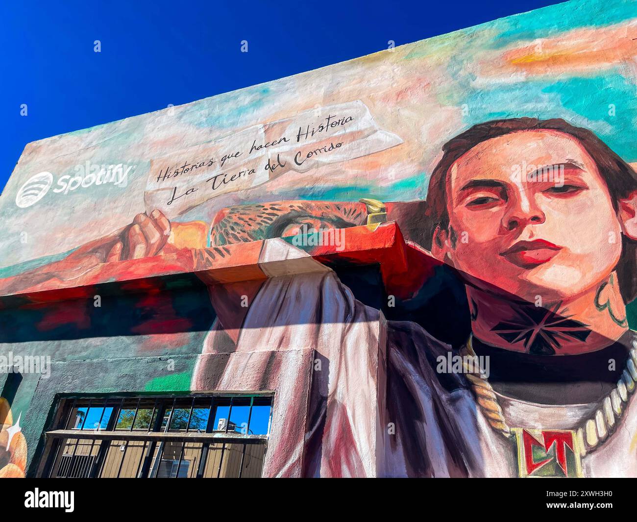 Mural con la imagen de Nathanael Cano creador de los corridos tumbados ...