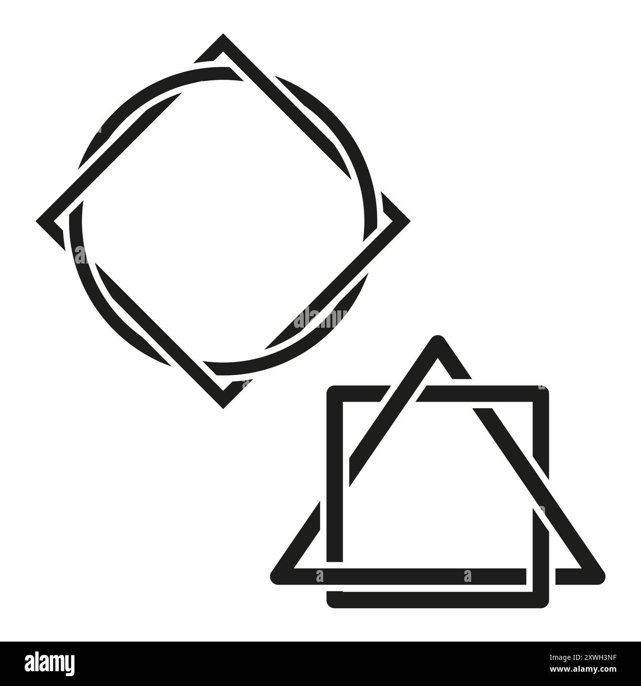 Overlapping shapes logo Stock Vector Images - Alamy