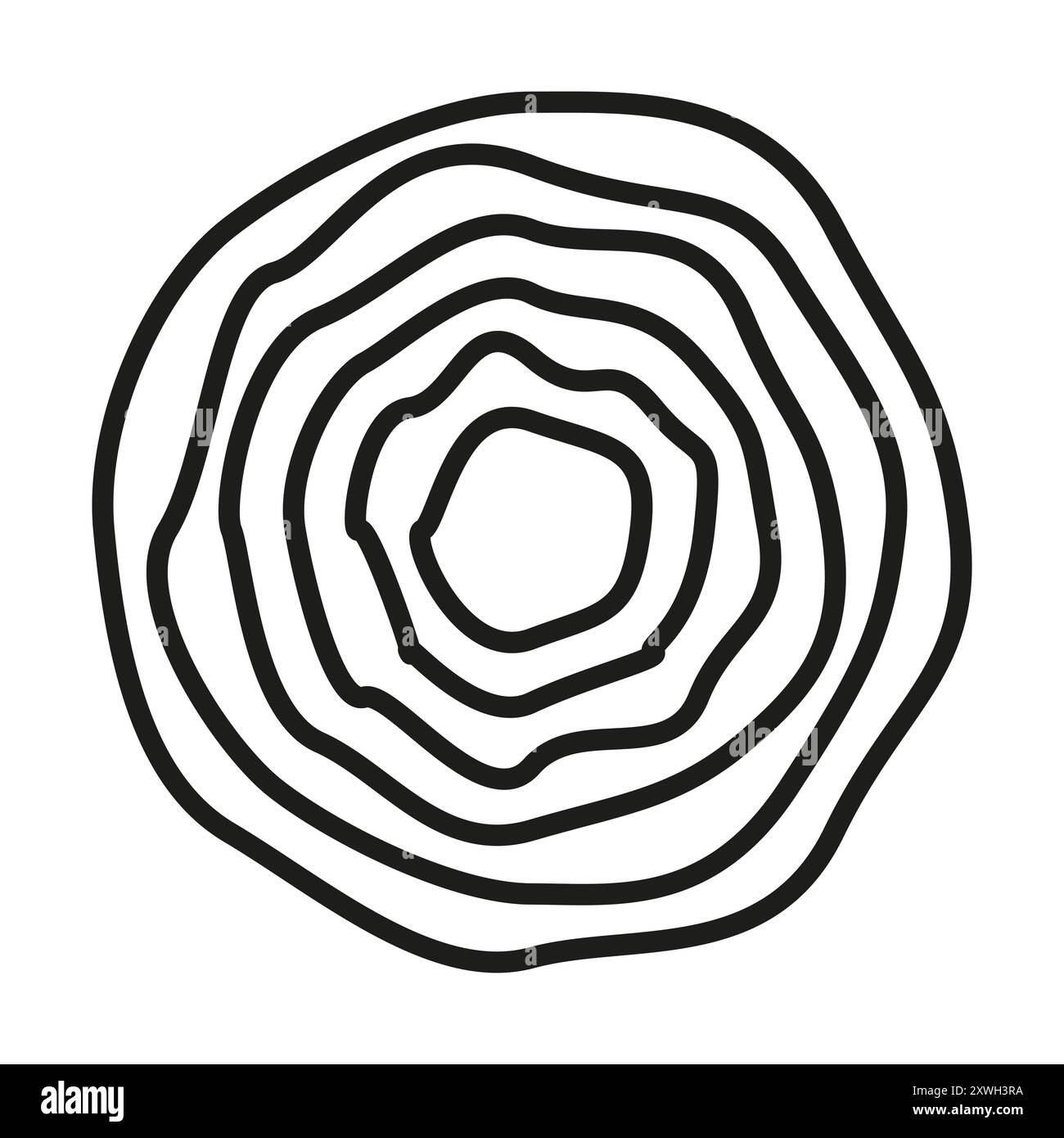 Abstract tree rings. Black white vector. Organic growth pattern ...