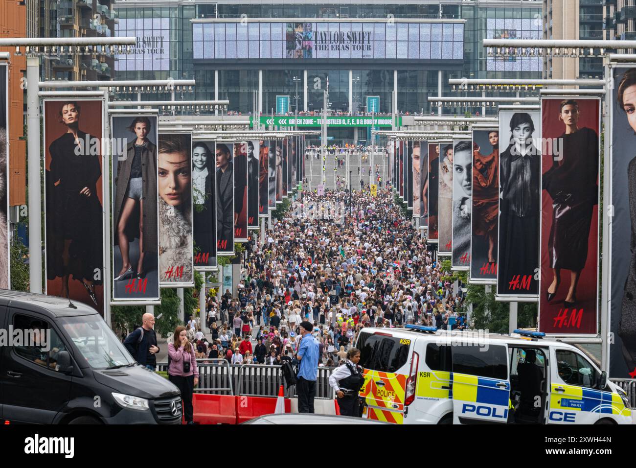 London, UK. 19th Aug, 2024. Taylor Swift fans before her Eras Tour show ...