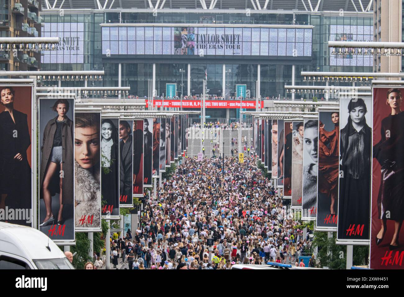 London, UK. 19th Aug, 2024. Taylor Swift fans before her Eras Tour show ...