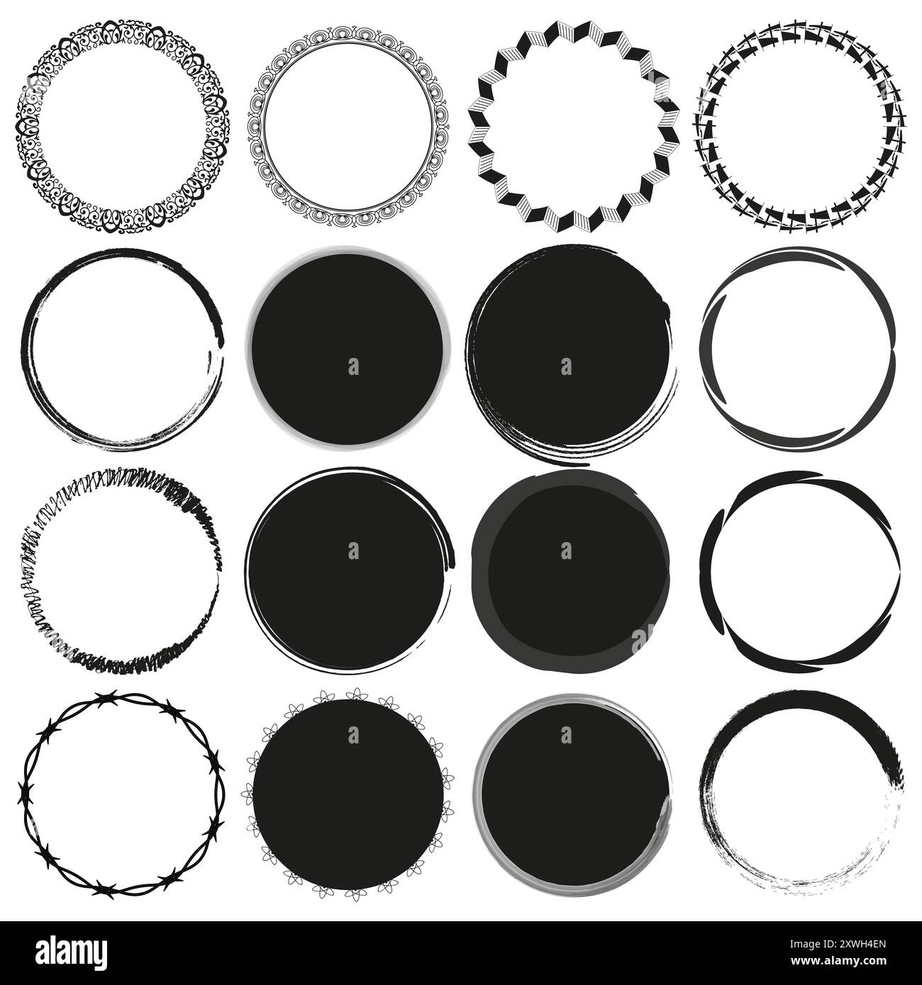 Monochrome circle designs Cut Out Stock Images & Pictures - Alamy