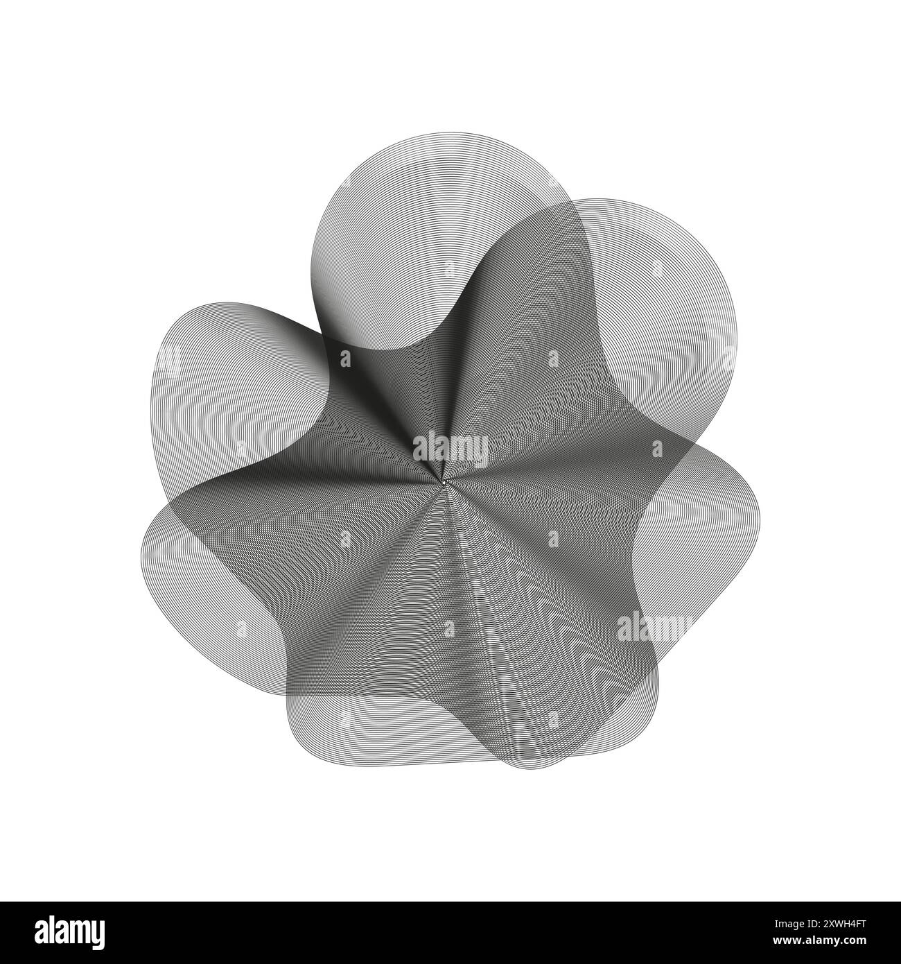 Abstract wave pattern shape. Monochrome fluid form. Flowing lines ...