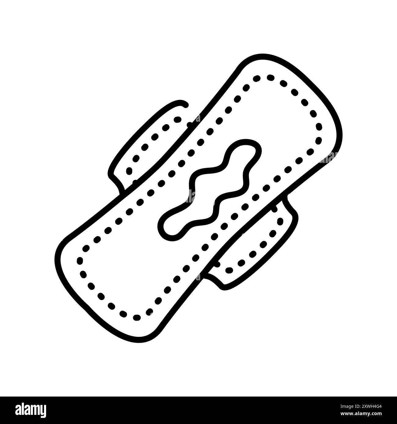 Menstrual pad line black icon. Sign for web page, mobile app, button ...