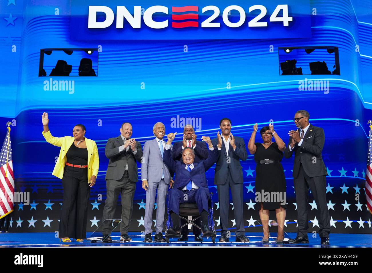 Chicago, USA. 19th Aug, 2024. Reverend Al Sharpton (Third from left ...