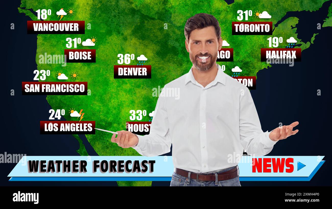 Weather forecaster map hi-res stock photography and images - Alamy