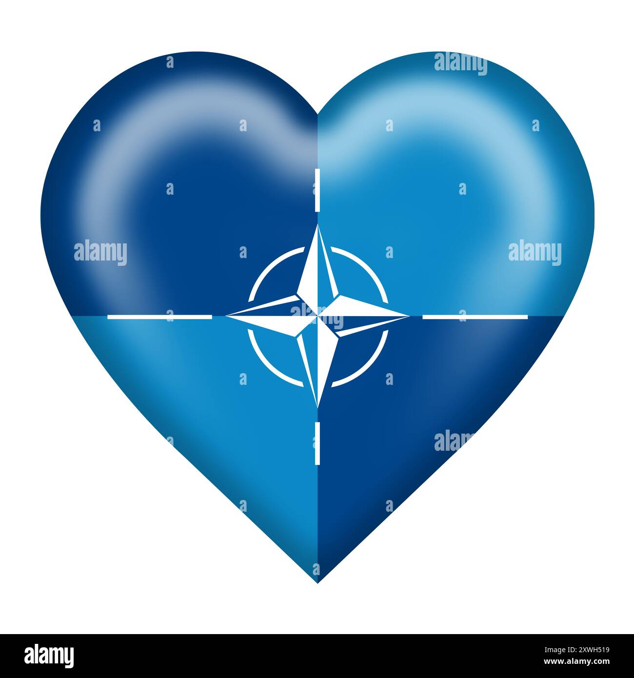 NATO OTAN flag heart button Stock Photo - Alamy