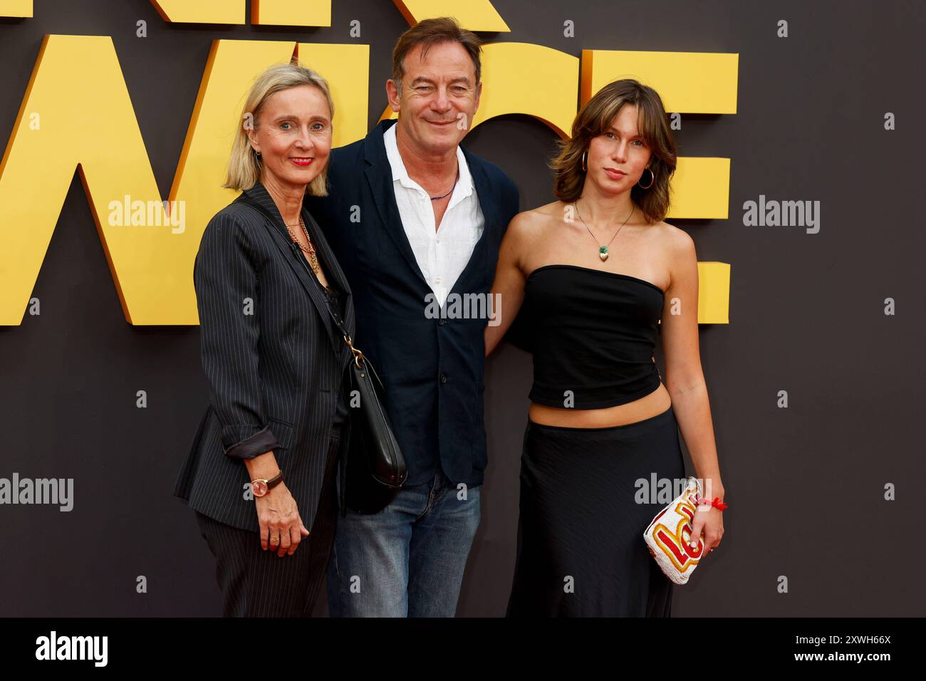 London, UK. 19th Aug, 2024. Emma Hewitt, Jason Isaacs and Ruby Isaacs ...