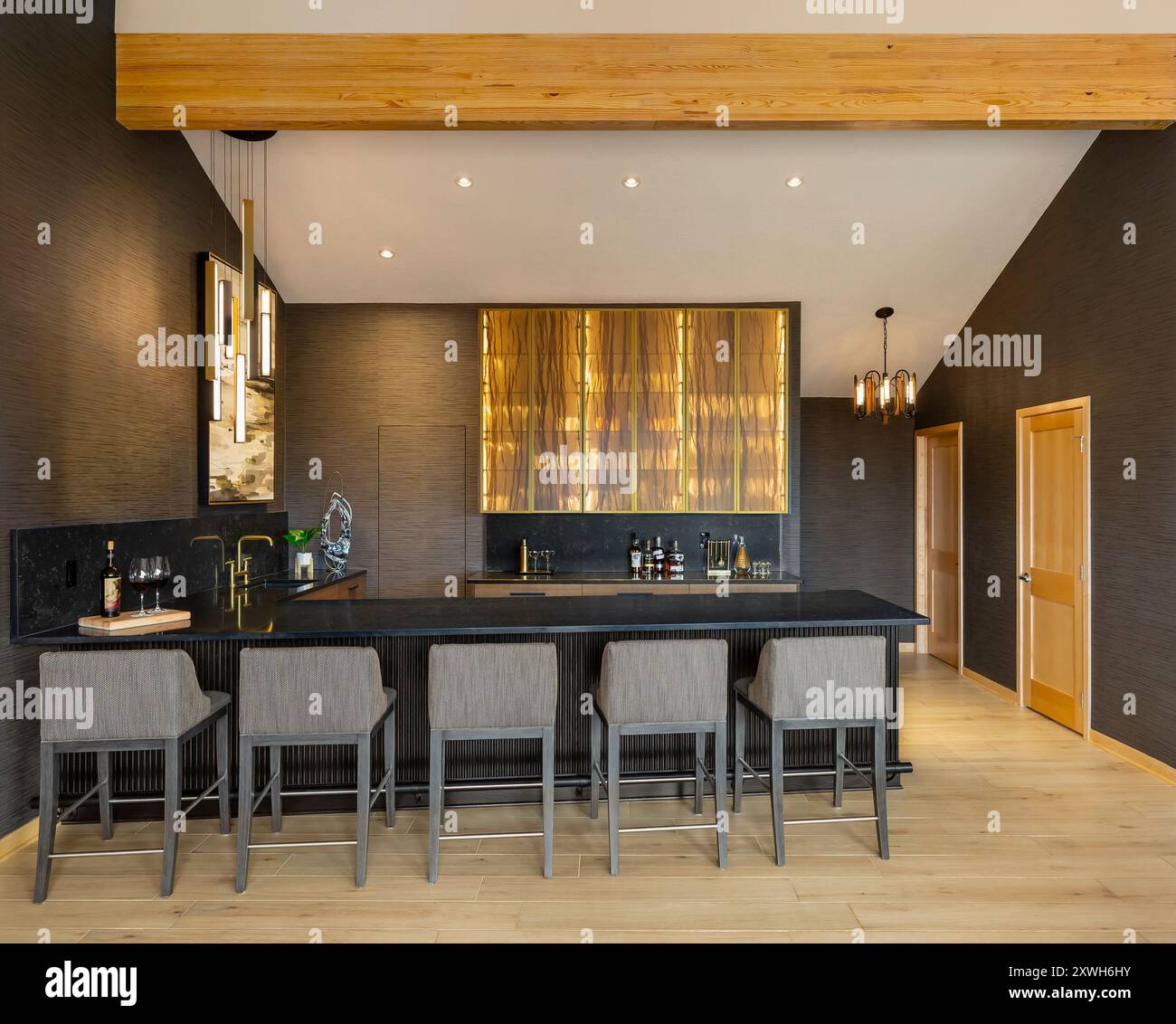 Lower cabinets are rift cut white oak with riverwood stain hi-res stock ...