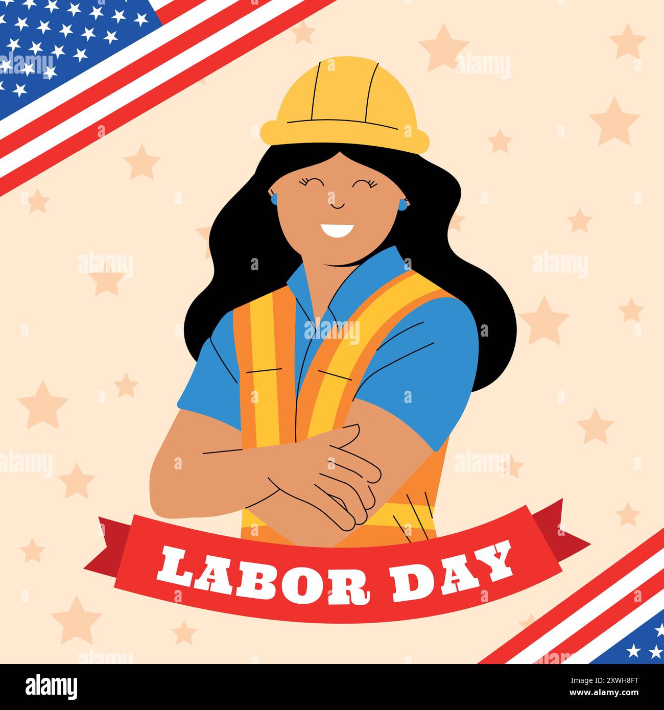 Usa woman construction worker Stock Vector Images - Alamy