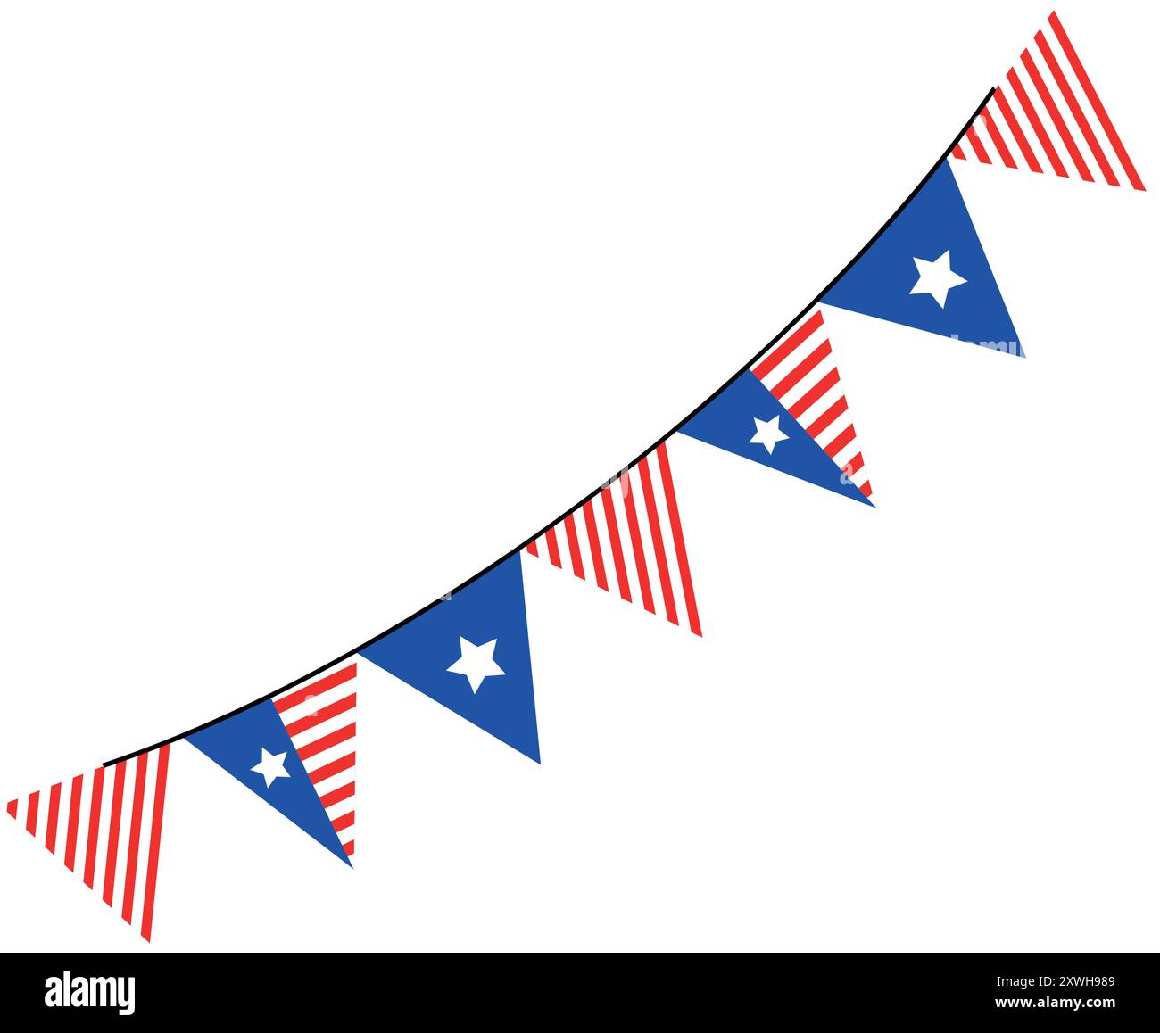 Patriotic bunting with American flag colors Vector Stock Vector Image ...