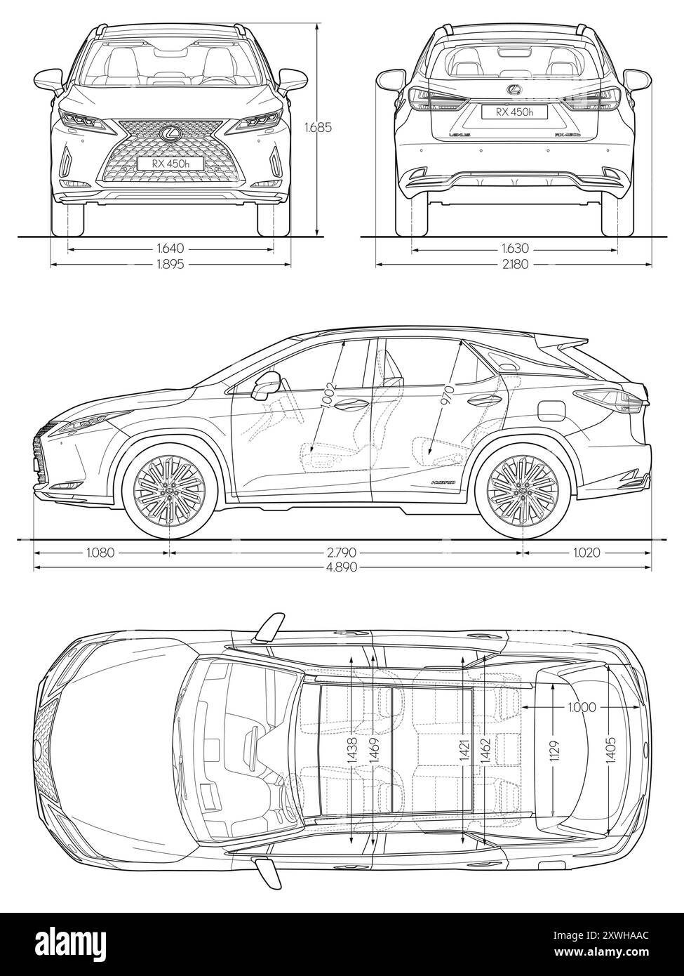 Lexus RX 2020 Car Blueprint Stock Vector Image & Art - Alamy