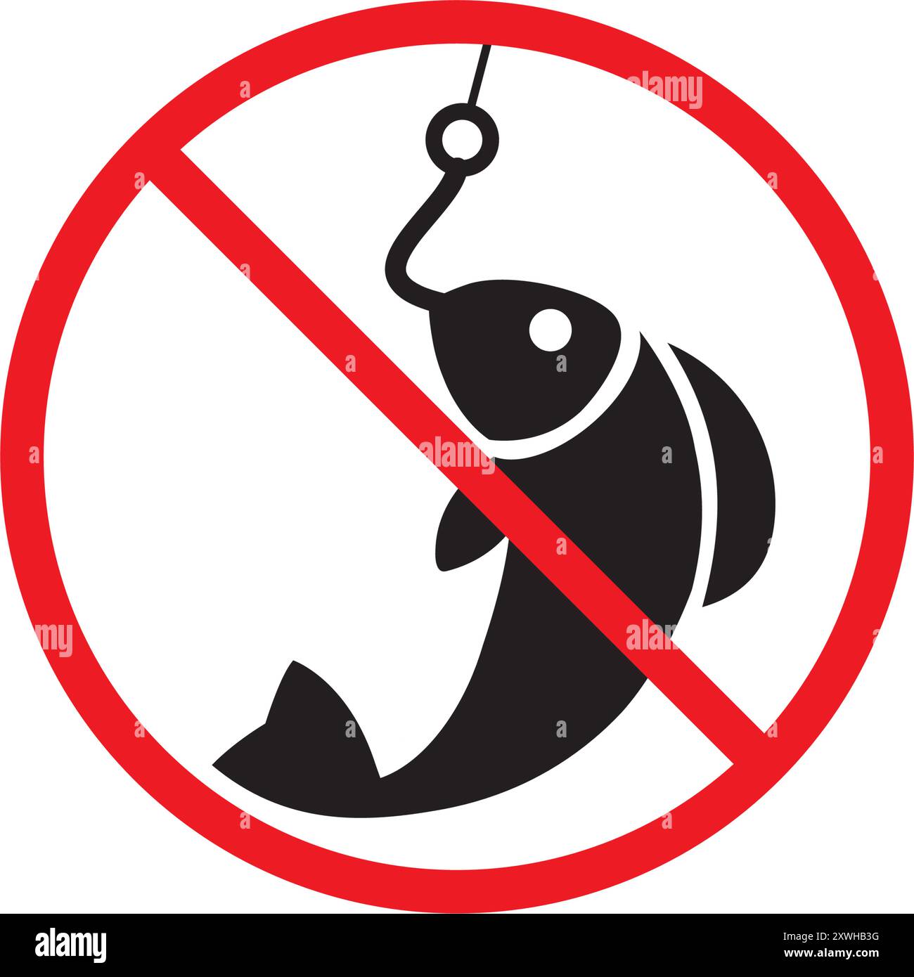 Prohibition sign. Black forbidden symbol in red round shape Stock ...