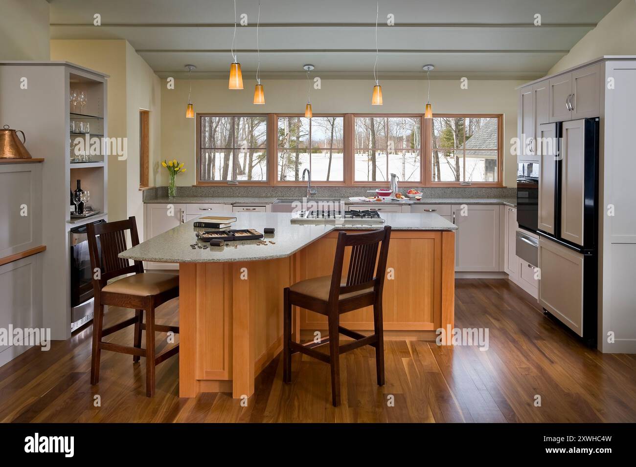 Four square windows lined up next to each other hi-res stock ...