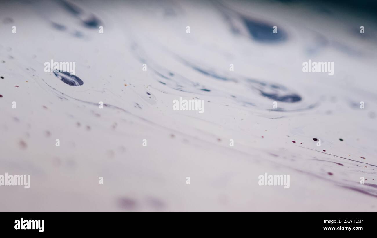 Fizzy fluid. Bubble paint. Defocused blue white color oil texture ...