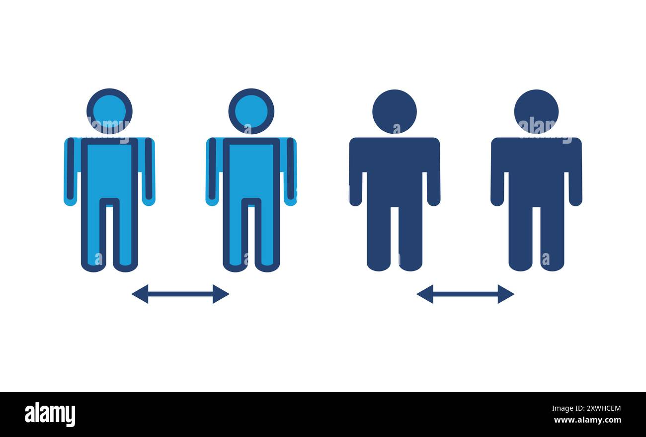 Social distance icon vector. social distancing icon. self quarantine ...
