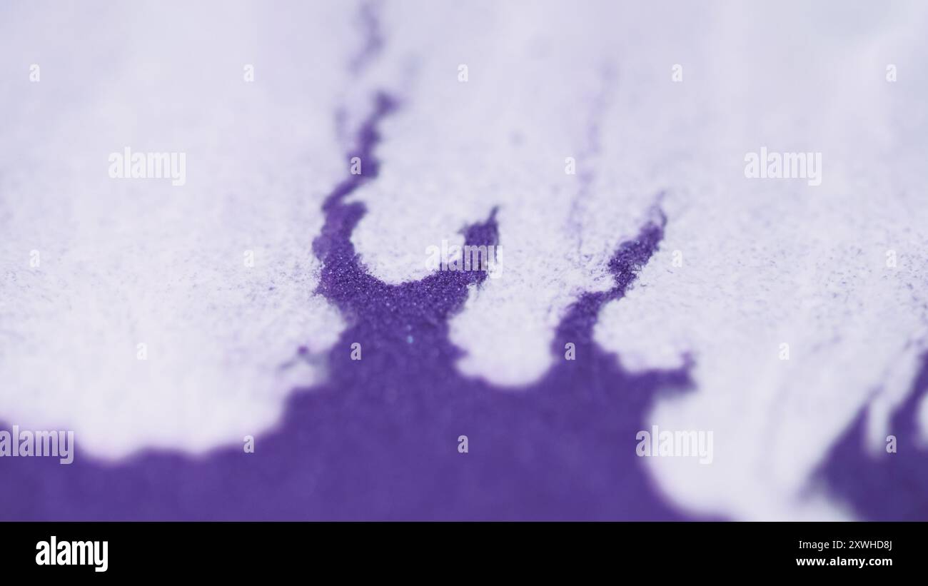 Glitter paint spill. Particles texture. Defocused white purple color ...