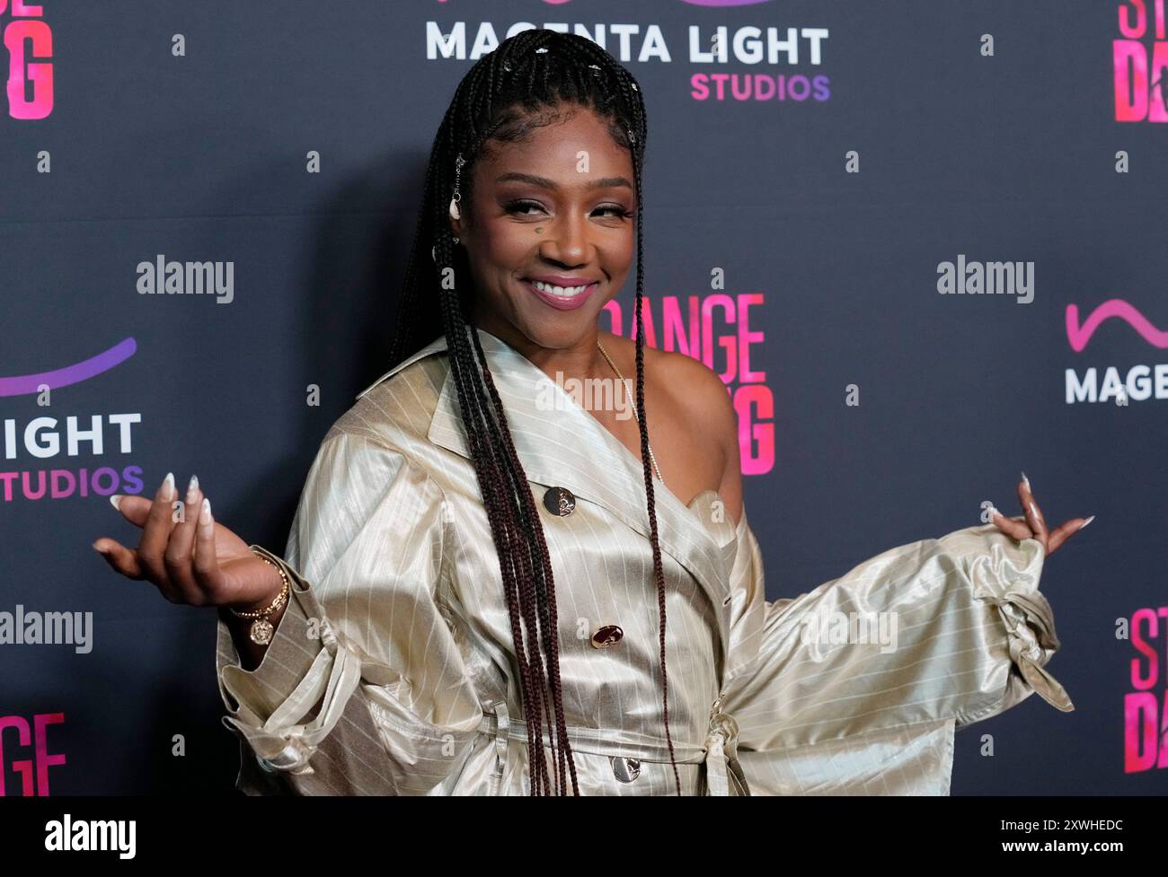 Tiffany Haddish poses at the premiere of the film "Strange Darling" at ...