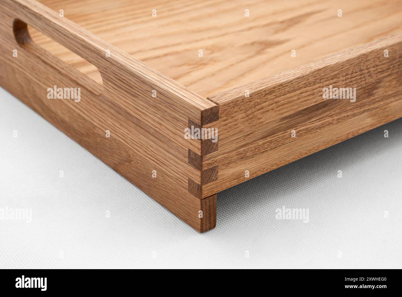Solid oak wood tray with dovetail joints and cutout handles on the ...