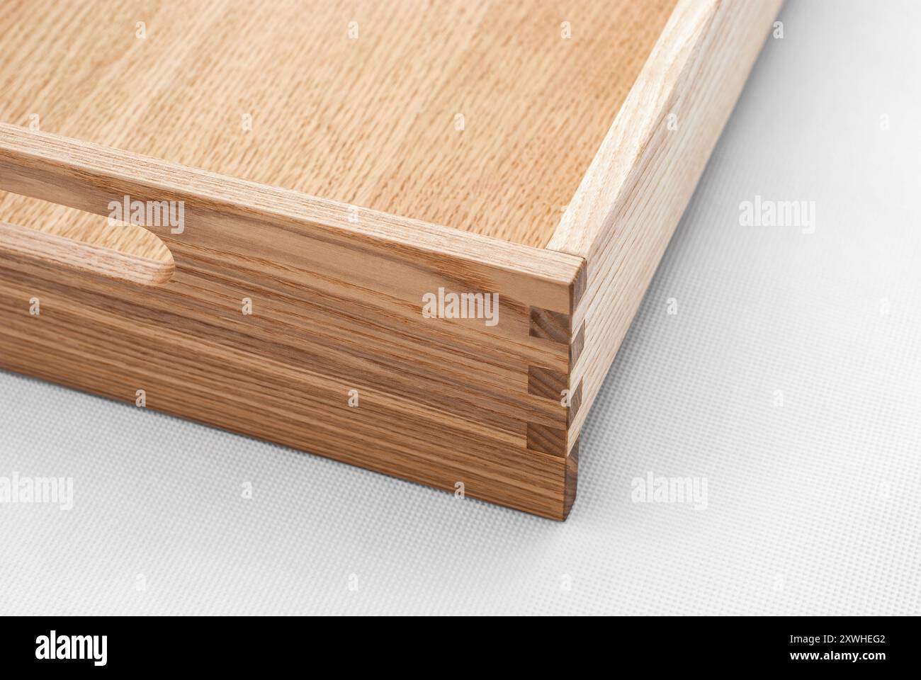 Solid ash wood tray with dovetail joints and cutout handles on the ...