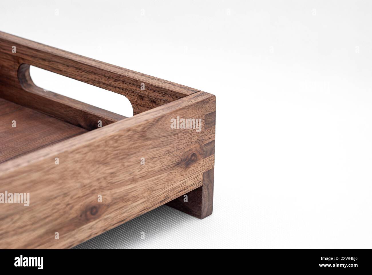 Solid walnut wood tray with dovetail joints and cutout handles on the ...