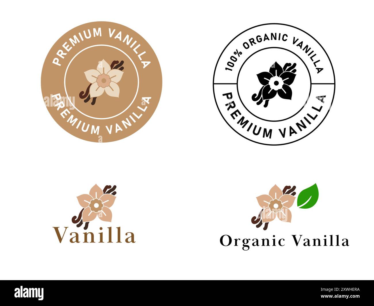 vanilla essence ingredient condiment flavor herb aromatic label sticker ...