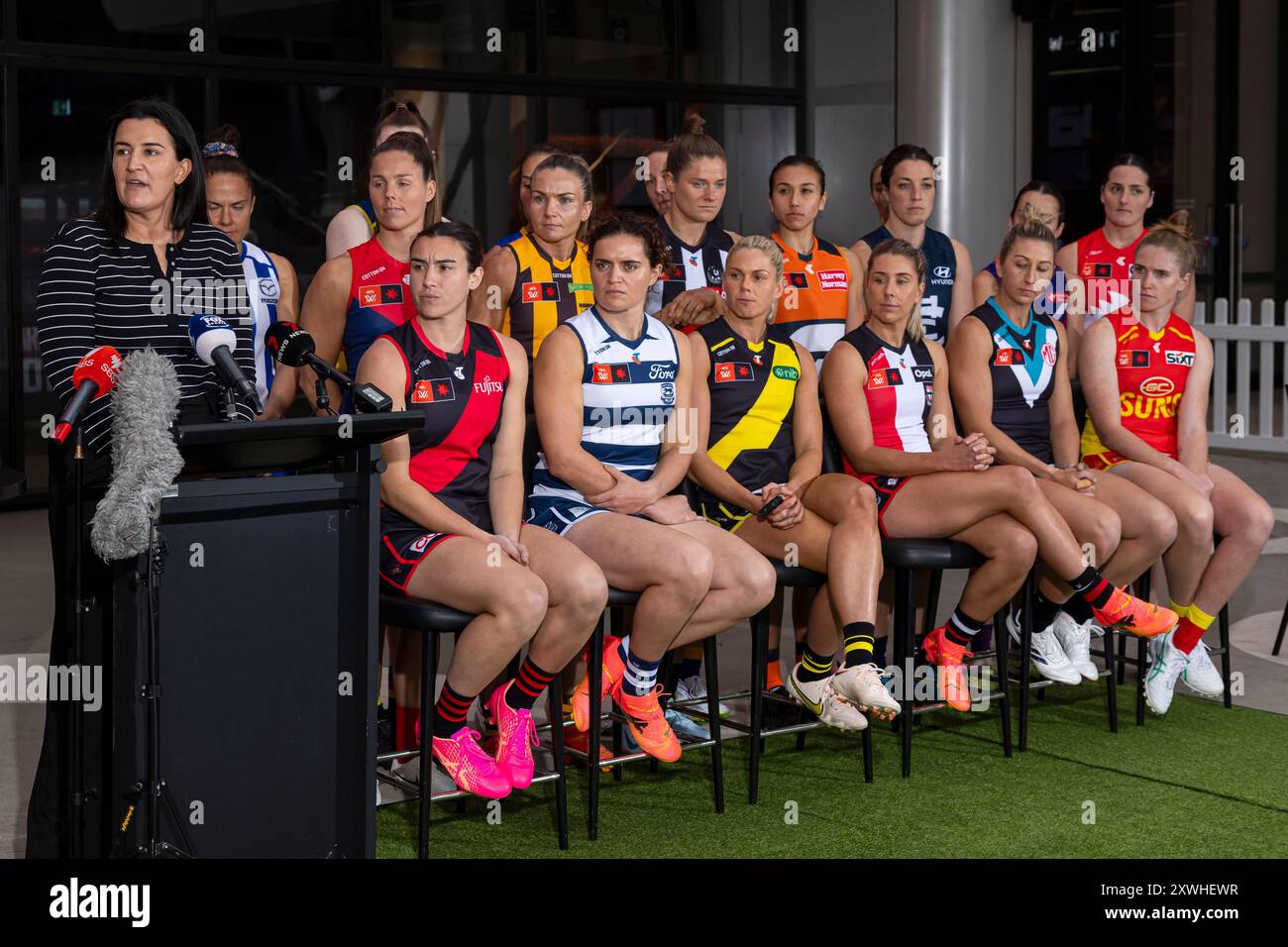 Melbourne, Australia. 20th Aug, 2024. AFL General Manager Laura Kane ...
