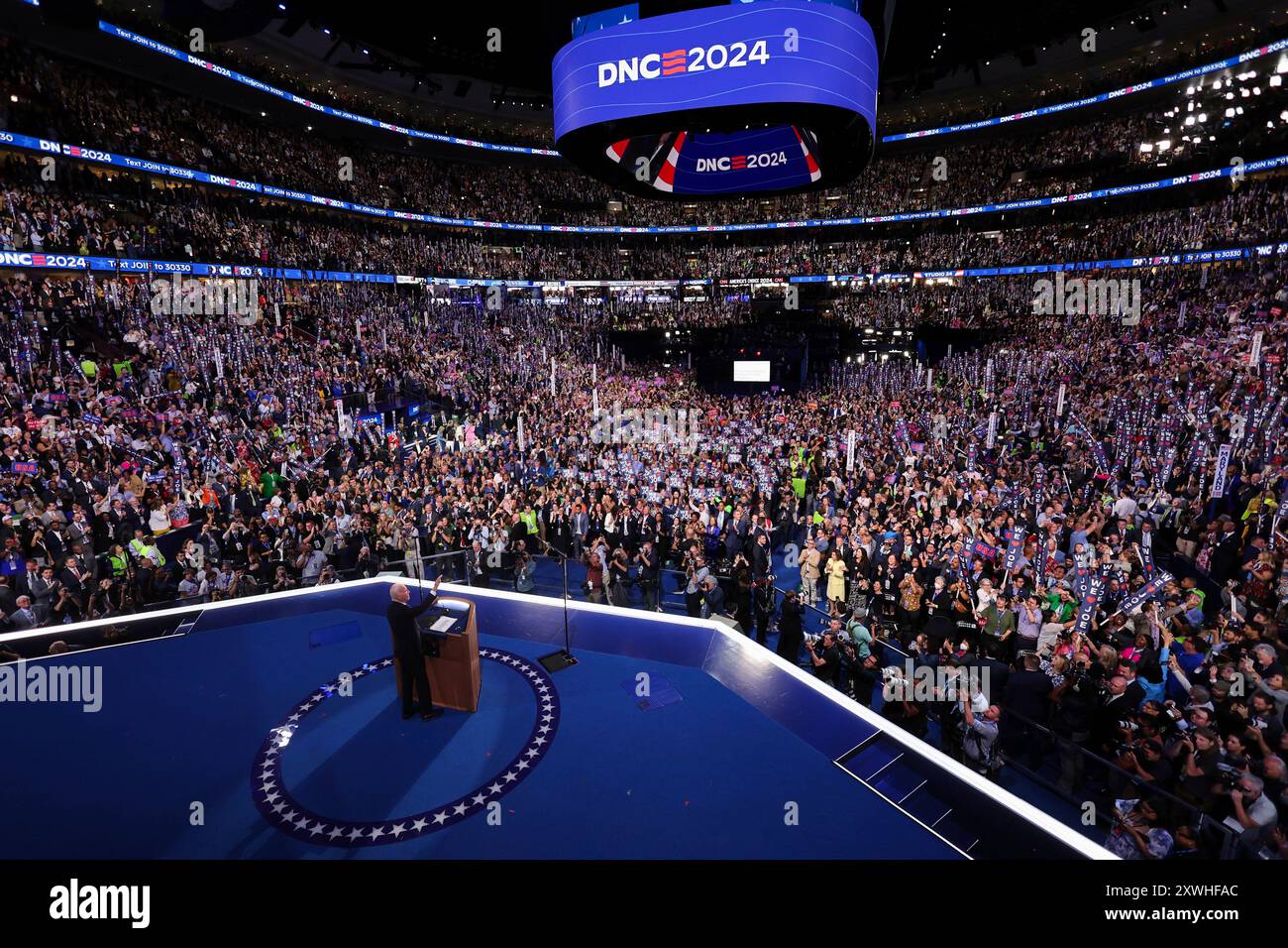 President Joe Biden waves to the crowd during the Democratic National ...