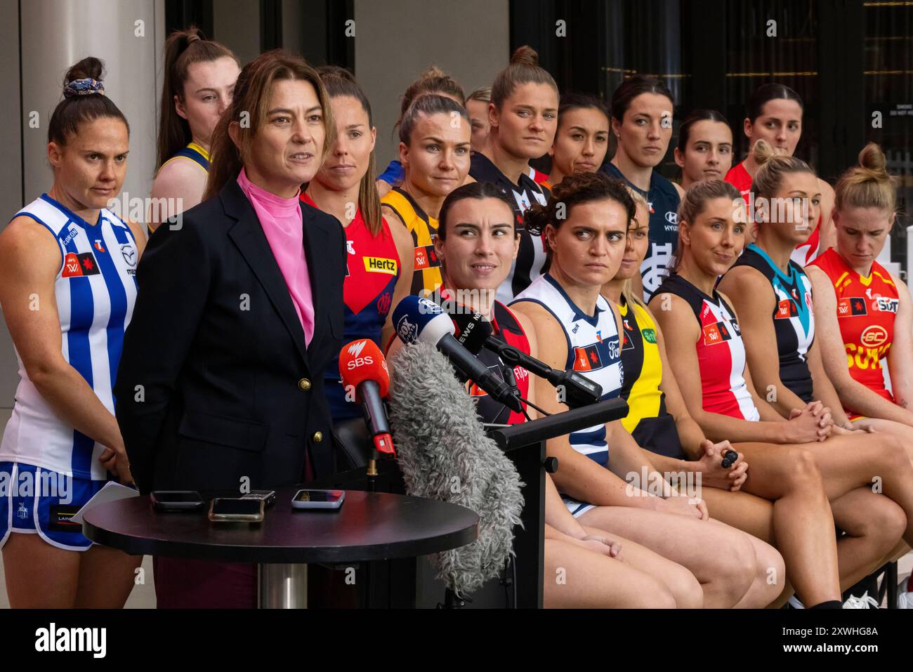 Melbourne, Australia. 20th Aug, 2024. AFLW General Manager Emma Moore ...
