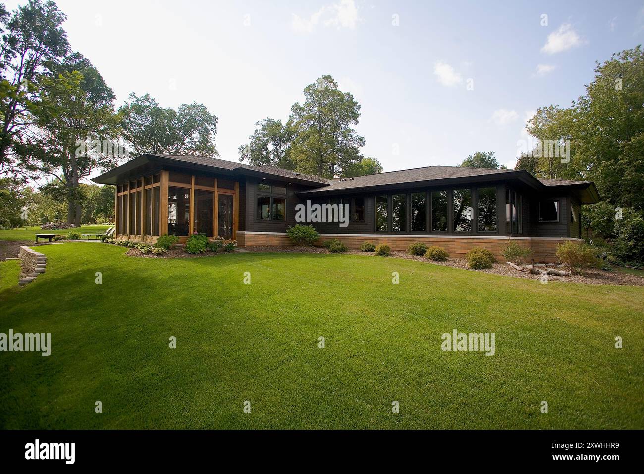 Back of ranch style house showing more of house Stock Photo - Alamy