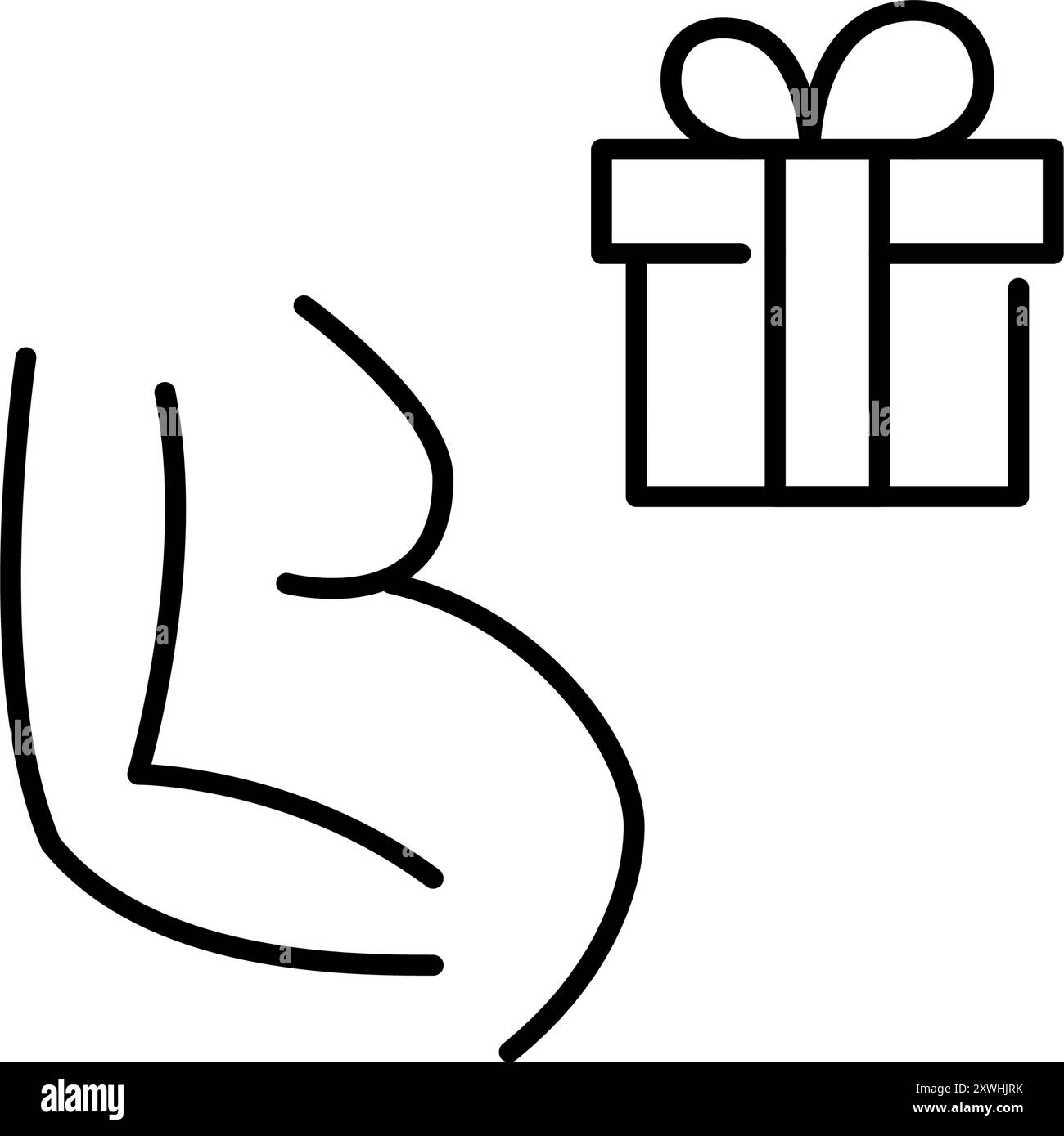 Pregnant woman silhouette and gift box. Baby shower, maternity gifts ...