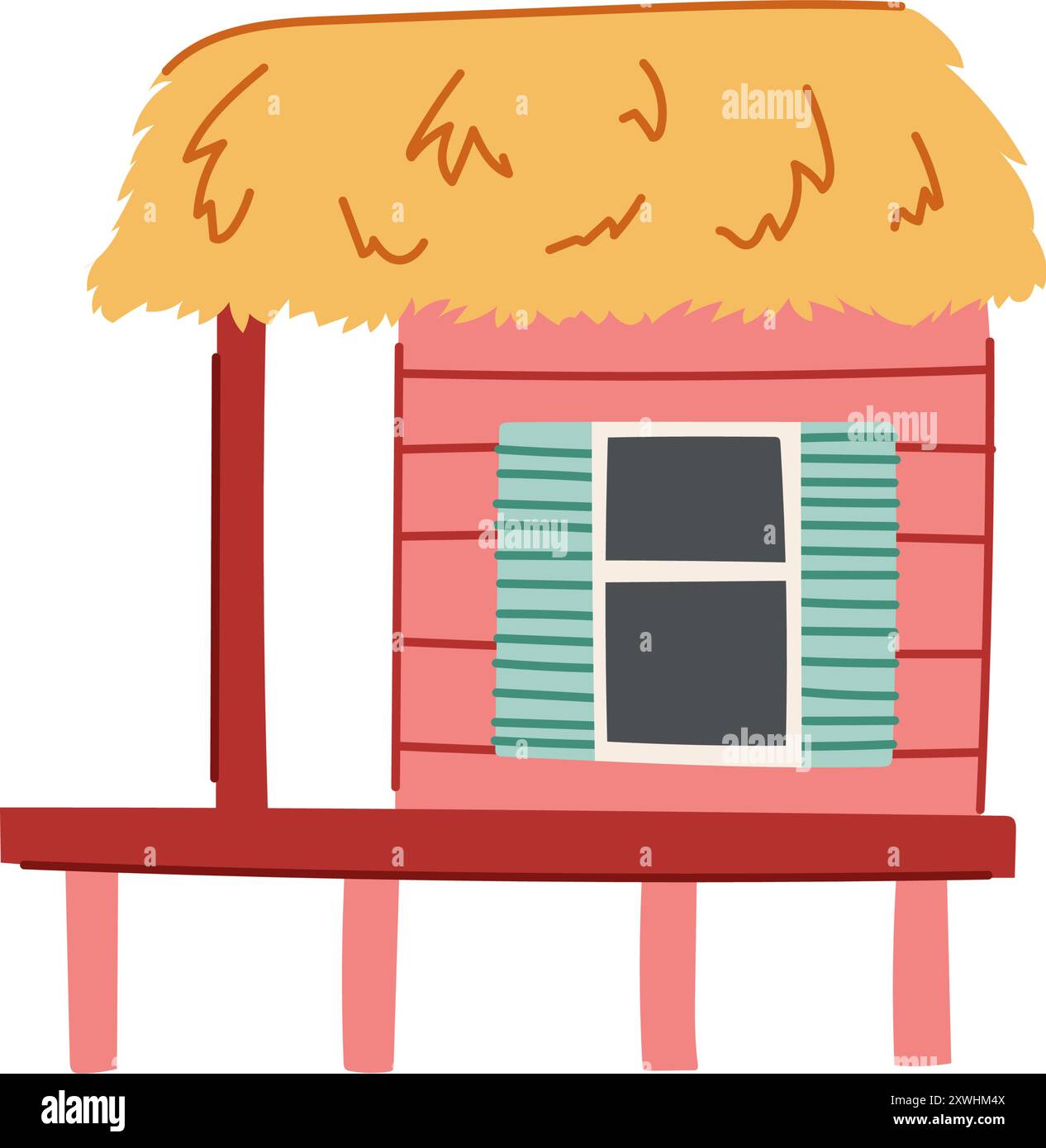 retreat bungalow cartoon vector illustration Stock Vector Image & Art ...