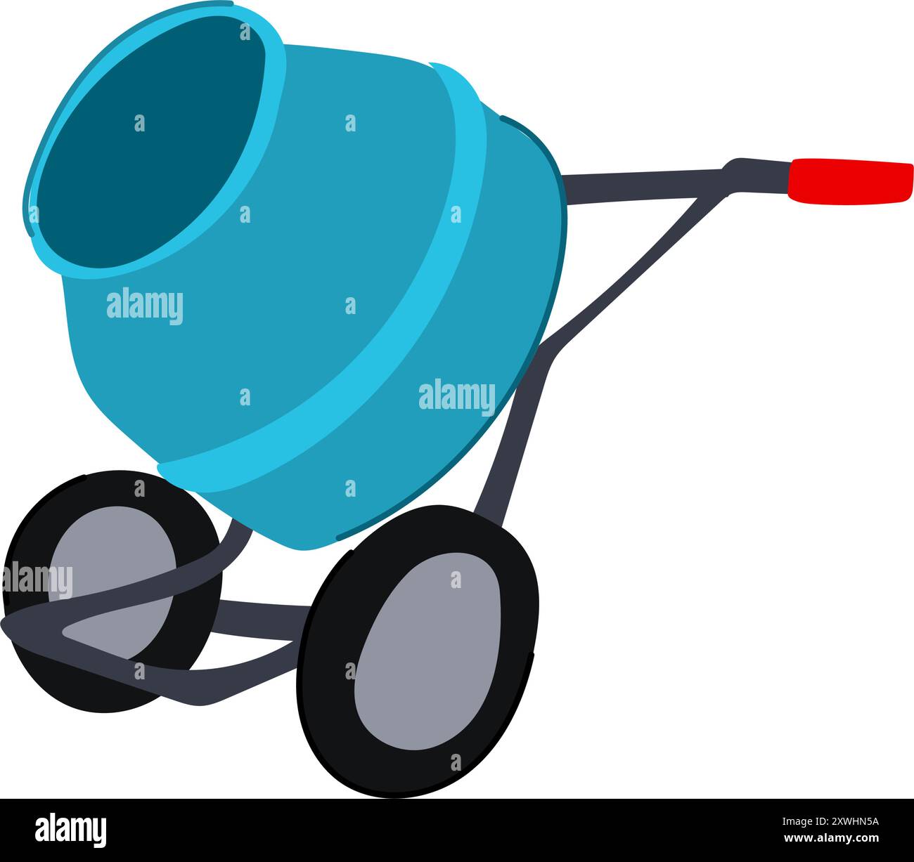 motor concrete mixer cartoon vector illustration Stock Vector Image ...