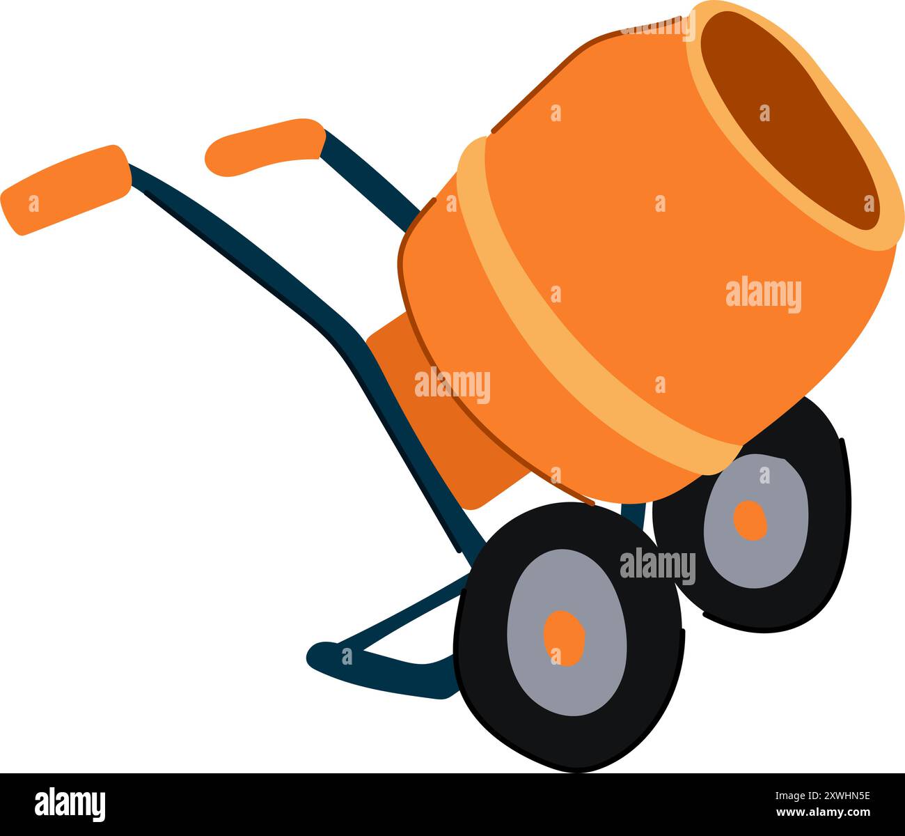 drum concrete mixer cartoon vector illustration Stock Vector Image ...