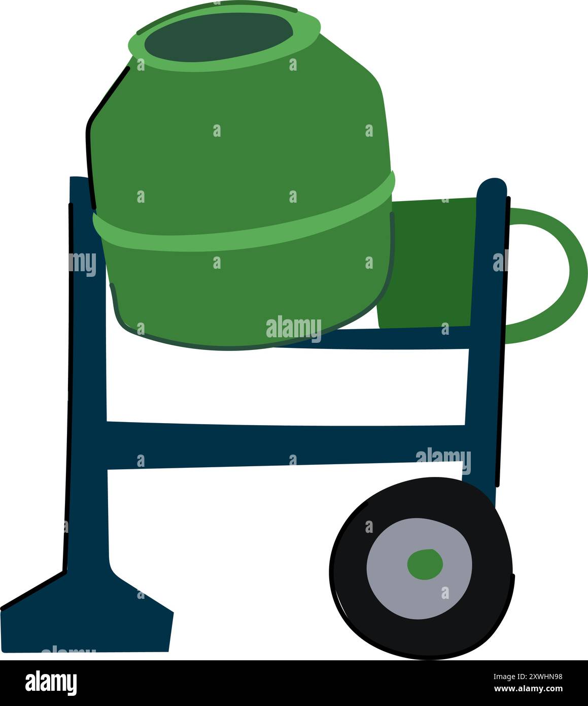 hopper concrete mixer cartoon vector illustration Stock Vector Image ...