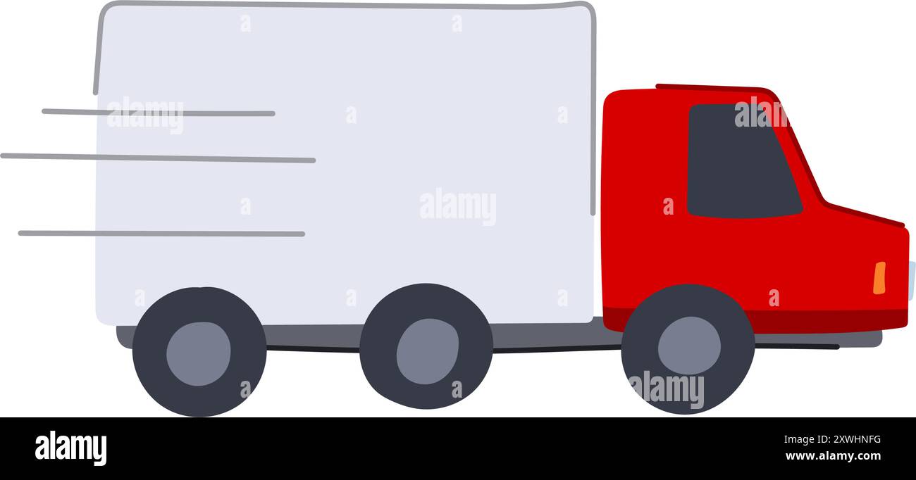 freight delivery truck cartoon vector illustration Stock Vector Image ...