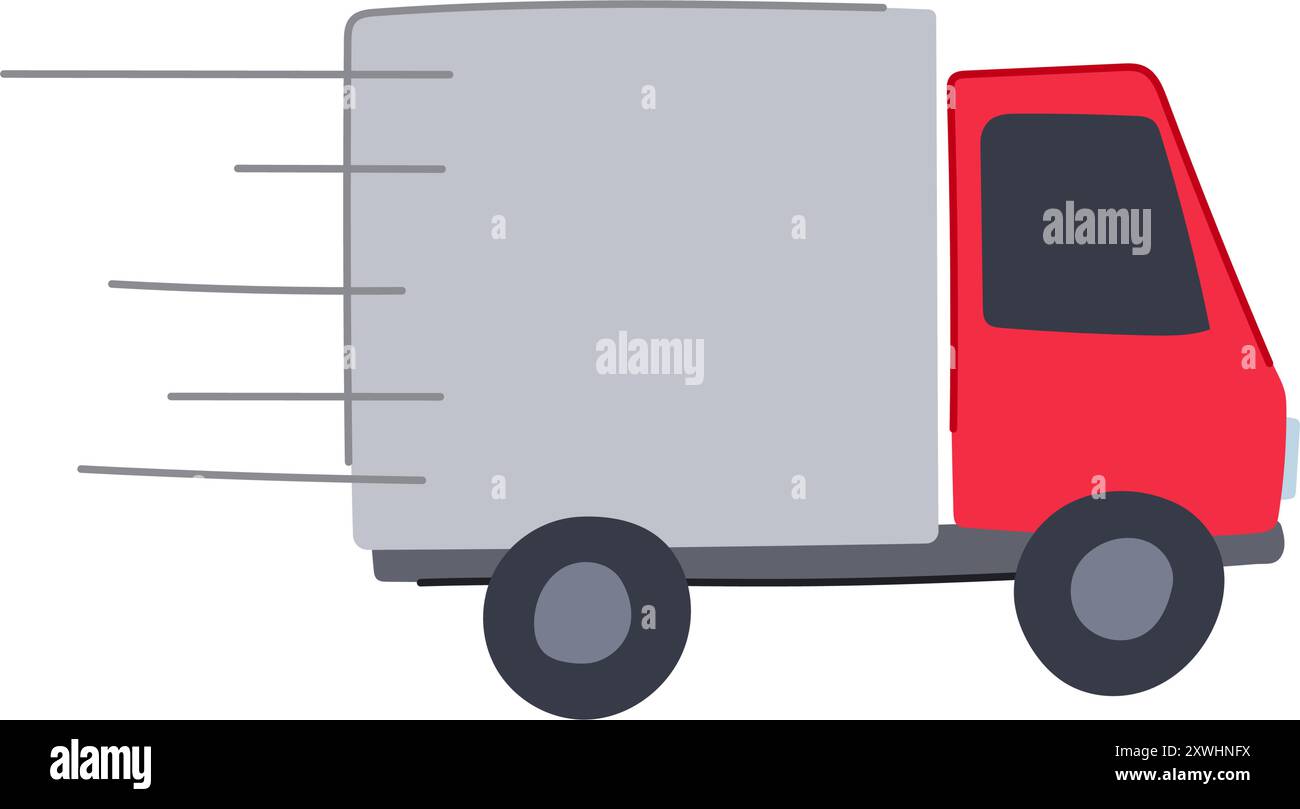 fleet delivery truck cartoon vector illustration Stock Vector Image ...