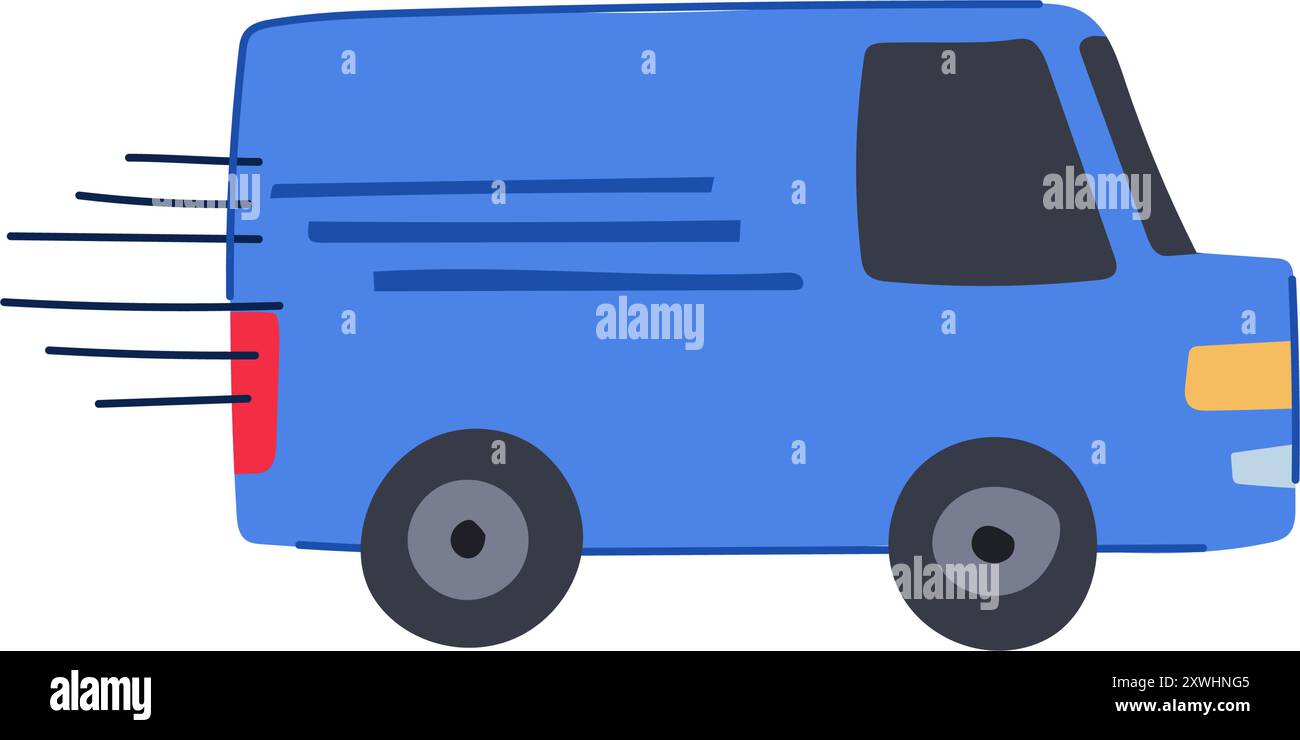 parcel delivery truck cartoon vector illustration Stock Vector Image ...