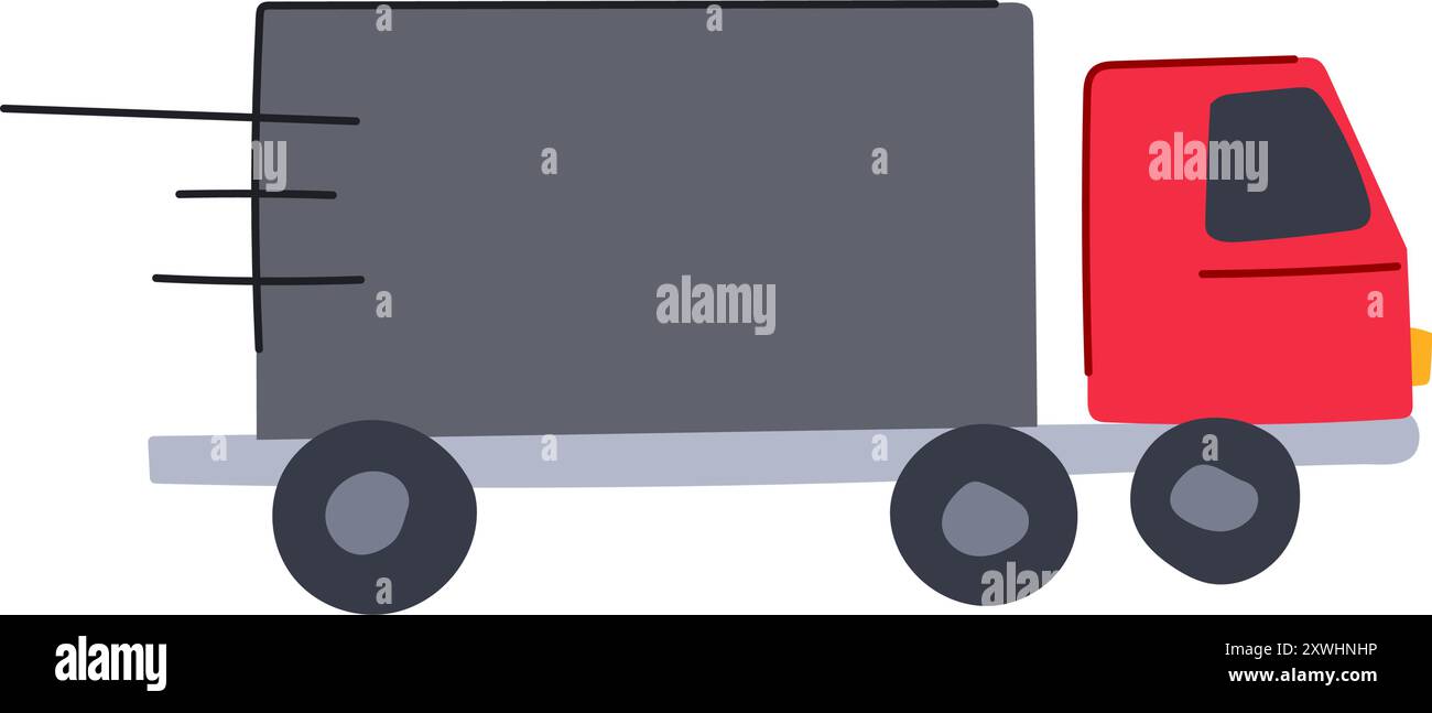 dispatch delivery truck cartoon vector illustration Stock Vector Image ...