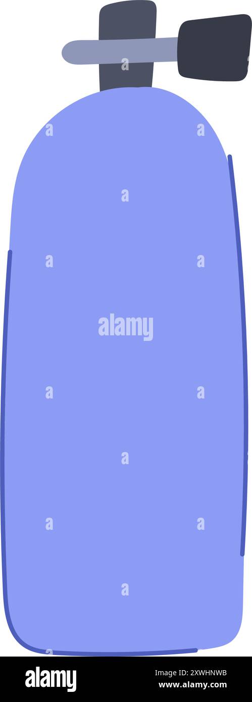 oxygen diving cylinder cartoon vector illustration Stock Vector Image ...