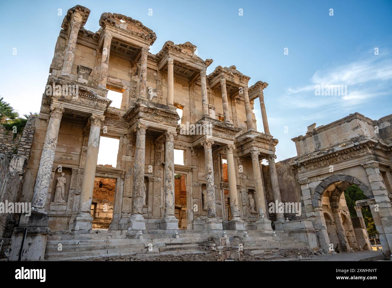 Celsus library in the Ancient City of Ephesus with its magnificent view ...