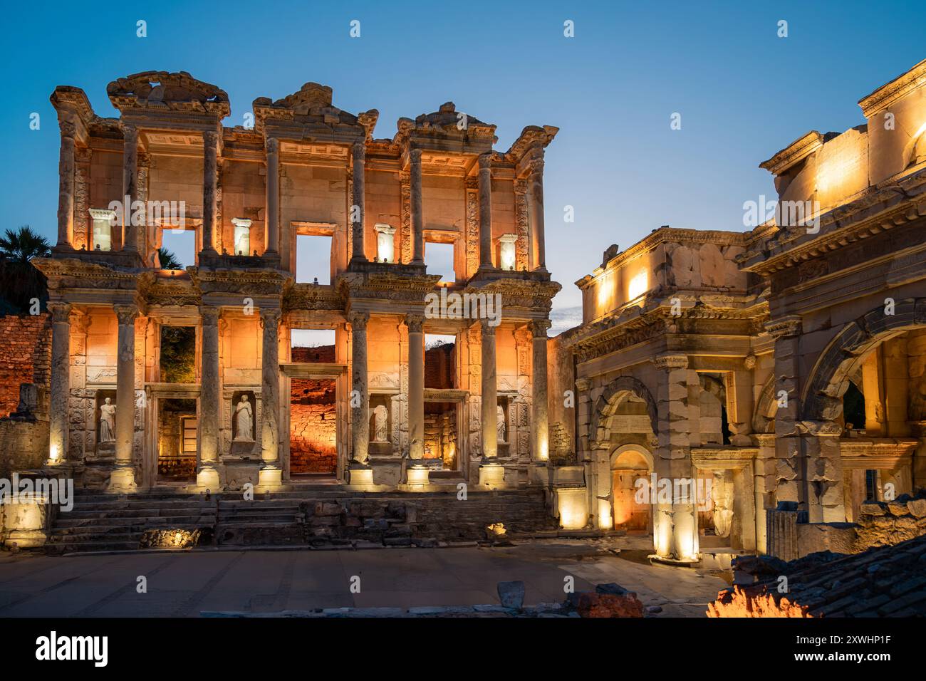 Celsus library in the Ancient City of Ephesus with its magnificent view ...