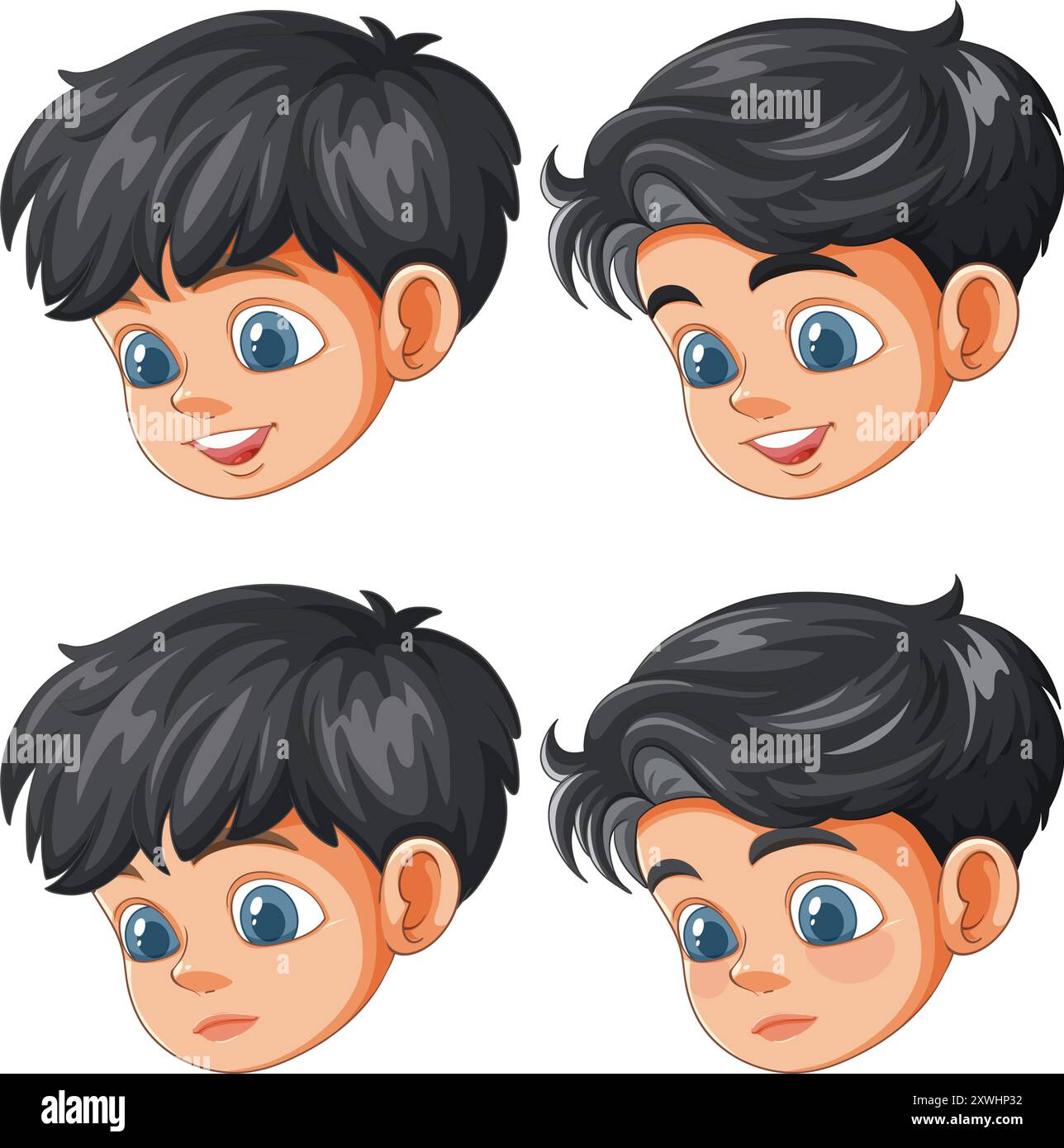 Boy different facial expressions illustration Cut Out Stock Images ...