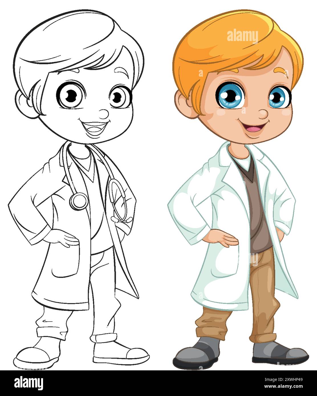 Cute doctor character in lab coat Stock Vector Image & Art - Alamy